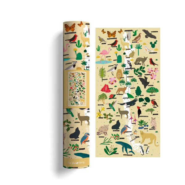 MAPA ILUSTRADO FLORA Y FAUNA DE CHILE | LA TIENDA NACIONAL